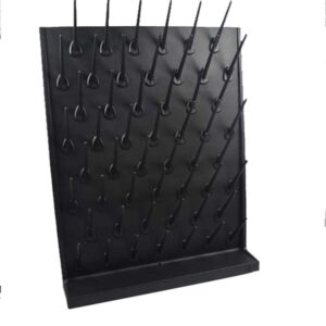 INTBUYING Bottle Drying Rack Pegboard Wall Mounted Desk Black 52 Pegs Removable PP Glassware Drying Draining Rack Education&lab Cleaning Equipment