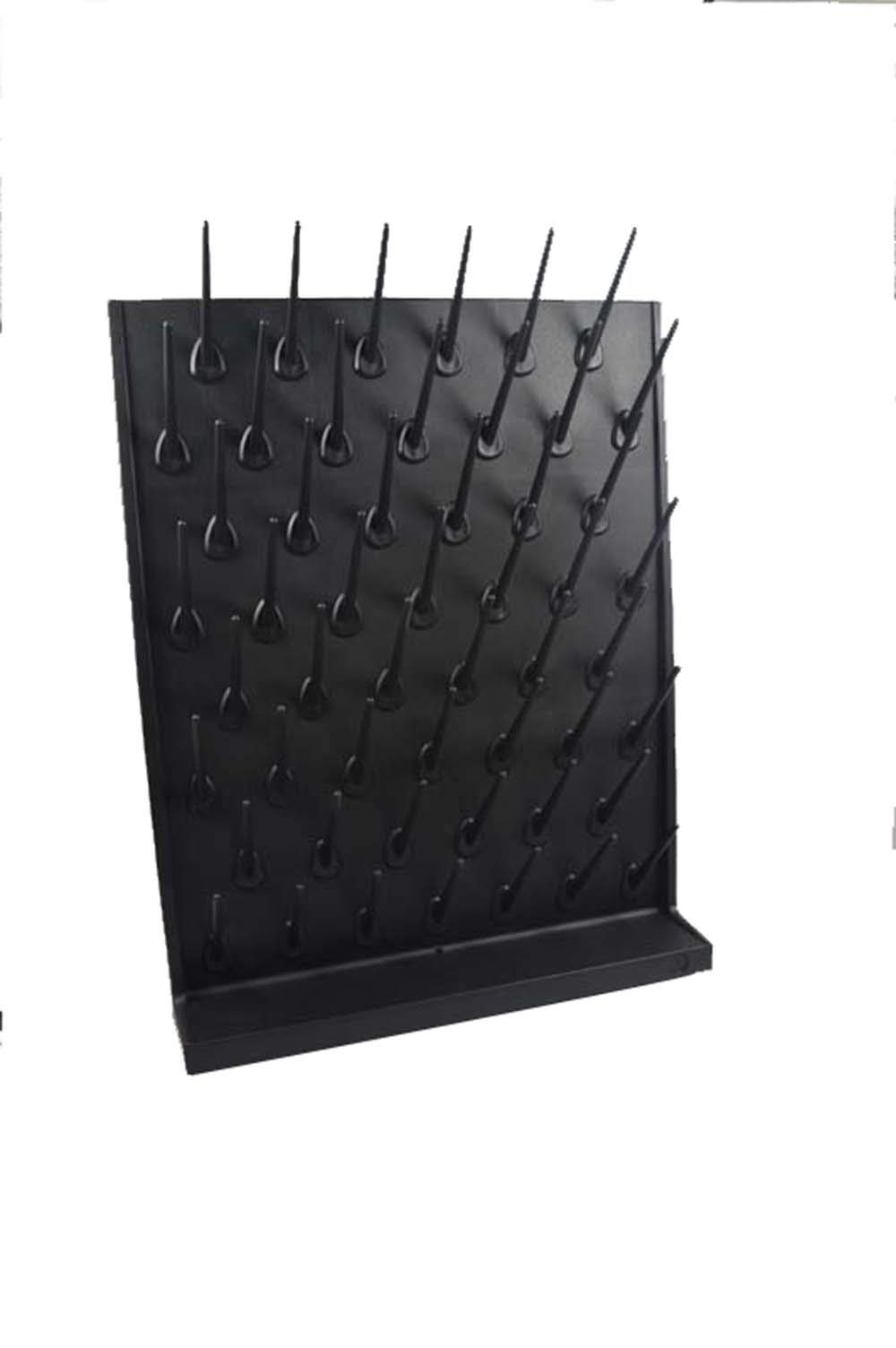 INTBUYING Bottle Drying Rack Pegboard Wall Mounted Desk Black 52 Pegs Removable PP Glassware Drying Draining Rack Education&lab Cleaning Equipment