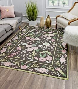 rugs america onyx & pink gardenias transitional rug gardenia pink onyx va30a 8'0"x10'0" area rug