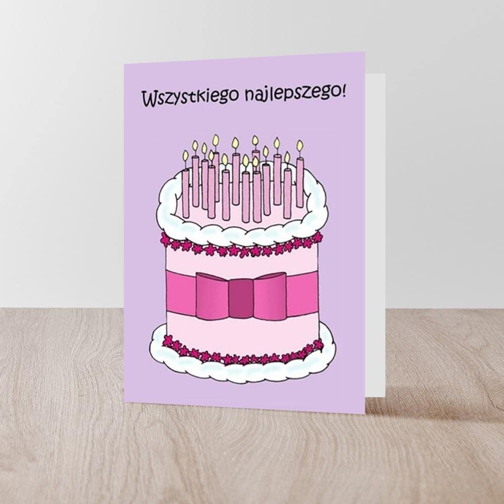 CafePress Polish Happy Birthday Greeting Cards Folded Greeting Card Matte