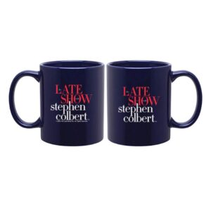 cbs the late show with stephen colbert mug, 11 oz. navy - official mug as seen on