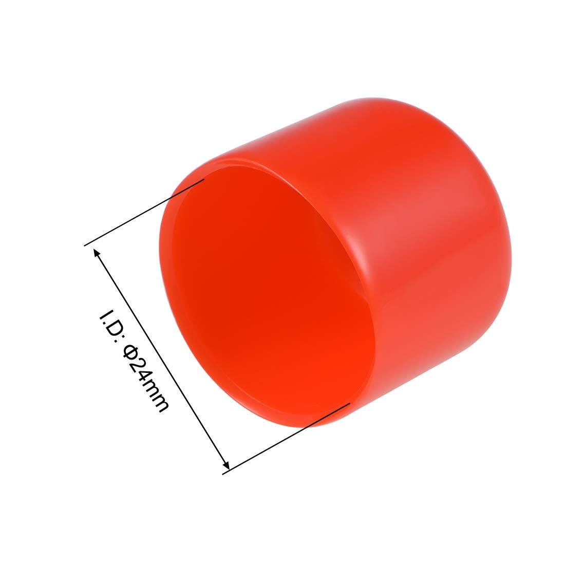 uxcell 5pcs Rubber End Caps 24mm ID Vinyl Round Tube Bolt Cap Cover Thread Protectors Red