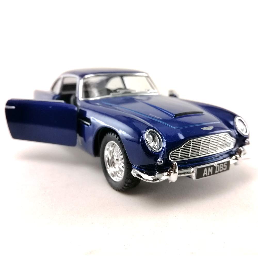 Sport Racing Classic Model Car Die-Cast 1:38 1963 Aston Martin DB5 Blue Color Toy Collection Pull Back Open Door Hobby Collectible