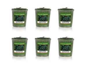 yankee candle lot of 6 mistletoe votive candles