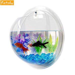 Fish Tank Wall Hanging Aquarium Round Acrylic Pot Plant Wall Mounted Bowl Aquarium Home Decoration Aquatic Pet Supplies Fish Tank 23cm