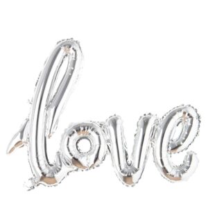 giant multicolor love letter foil balloons champagne love balloon, wedding party decoration valentines day gift marriage decor (silver)