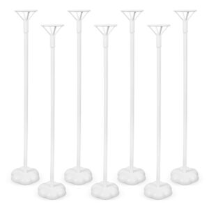 12pcs balloon stick stand - balloon holder cup with balloon pole and flower stand base - table desktop centerpiece decorations for wedding birthday baby shower any party balloon accessories