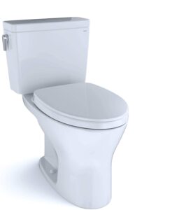 toto ms746124cemfg#01 drake two-piece elongated dual flush 1.28 and 0.8 gpf universal height dynamax tornado flush toilet with cefiontect and softclose seat, washlet+ ready, cotton white