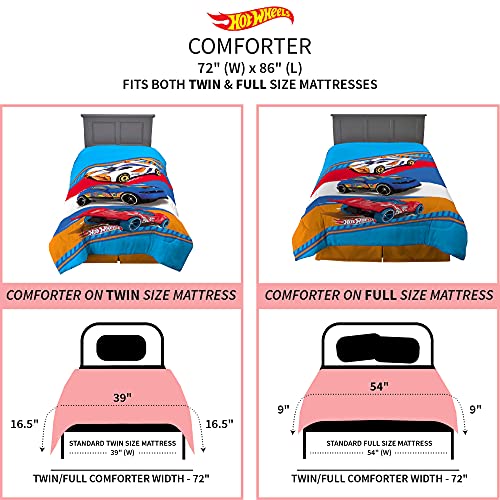 Franco Kids Bedding Super Soft Microfiber Reversible Comforter, Twin/Full, Hot Wheels