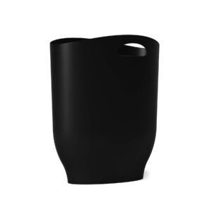 Umbra Harlo, 2.4 Gallon, Black Sleek & Stylish Bathroom Trash Can, Small Garbage Bin Wastebasket for Narrow Spaces at Home or Office, 2-1/2 Gallon Capacity, 7 x 13 x 12 (1012181-040)