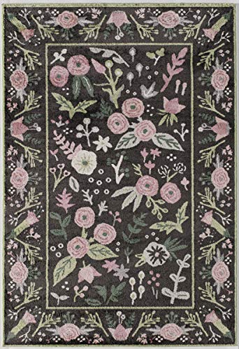 Rugs America Onyx & Pink Gardenias Transitional Rug Gardenia Pink Onyx VA30A 8'0"X10'0" Area Rug