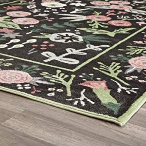 Rugs America Onyx & Pink Gardenias Transitional Rug Gardenia Pink Onyx VA30A 8'0"X10'0" Area Rug