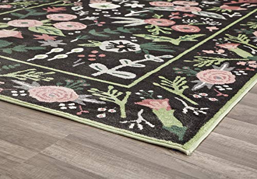 Rugs America Onyx & Pink Gardenias Transitional Rug Gardenia Pink Onyx VA30A 8'0"X10'0" Area Rug