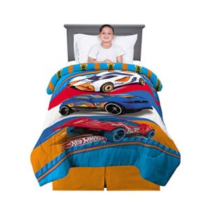 franco kids bedding super soft microfiber reversible comforter, twin/full, hot wheels