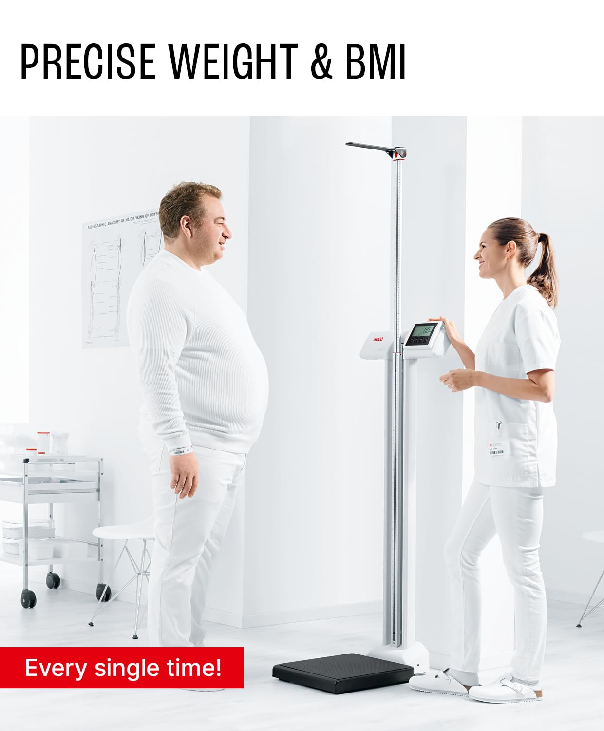 Seca 777 Medical Scale – Professional Physician Scale - Accurate Weight with Consistent Results and BMI - Eye Level Height Rod and Tilt Proof Safety - Weight Capacity 550 lbs / 220 kg