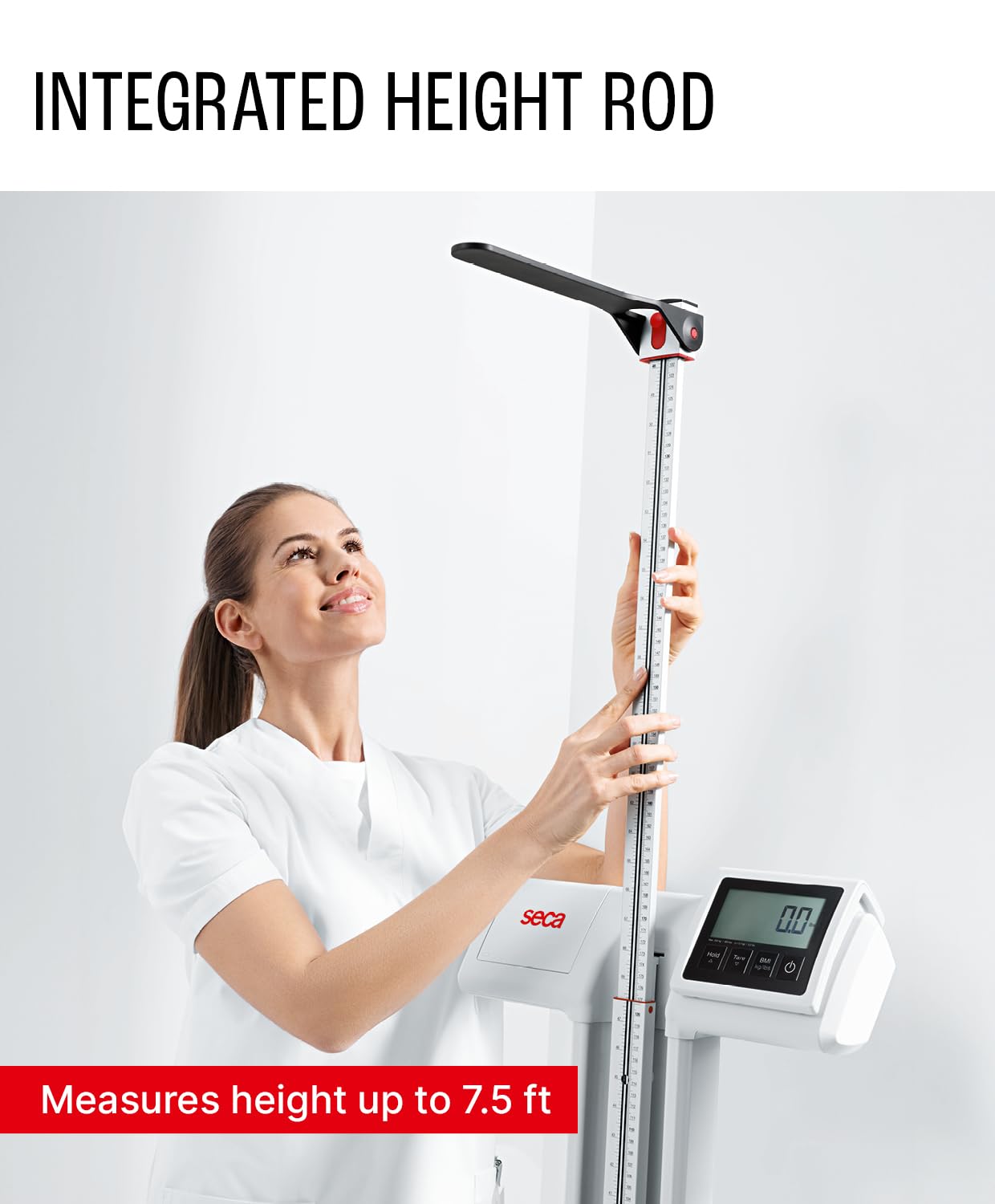 Seca 777 Medical Scale – Professional Physician Scale - Accurate Weight with Consistent Results and BMI - Eye Level Height Rod and Tilt Proof Safety - Weight Capacity 550 lbs / 220 kg