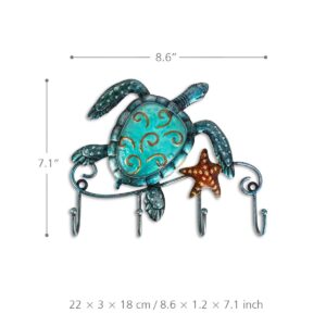 Wall Mounted Key Holder Turtle Wall Hooks Iron Key Hook Rustic Wall Decorative Hook Living Room Bathroom Ornament