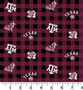 texas a&m university cotton fabric buffalo plaid design-newest pattern-sold by the yard-sykel