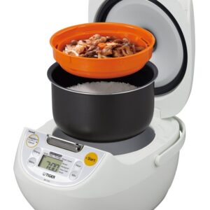 Tiger JBV-S10U Micom Rice Cooker with Tacook Cooking Plate - 5.5Cups - Made in Japan