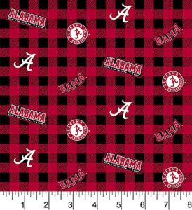 university of alabama cotton fabric buffalo plaid design-newest pattern-sold by the yard-sykel