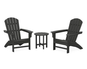 trex outdoor furniture yacht club 3-piece adirondack chair set with side table