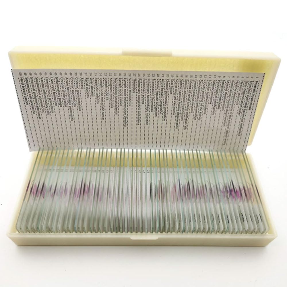 50Pcs/Set Human Pathology Slides Set Pathology Histology Prepared Microscope Slides