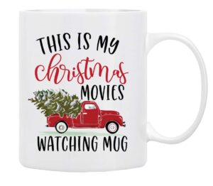 blue ribbon christmas gifts, this is my christmas movies watching mug, in decorative box