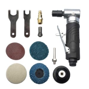 proshi 1/4 inch angle air die grinder with 4 pcs 2" roll lock sanding discs