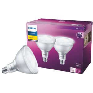 philips par 38 e26 (medium) led floodlight bulb bright white 90 watt equivalence 2 pk