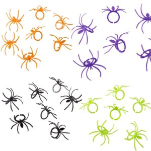 crazy night halloween spider rings plastic cupcake topper halloween party favors -144 pcs (multicolored)