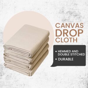 Canvas Painters Drop Cloth (Size 6 x 9 Feet - Pack of 2) - Pure Cotton Paint Drop Cloth for Painting, Curtains, Furniture & Floor Protection - All Purpose Thick Canvas tarp with Double Stitched Edges