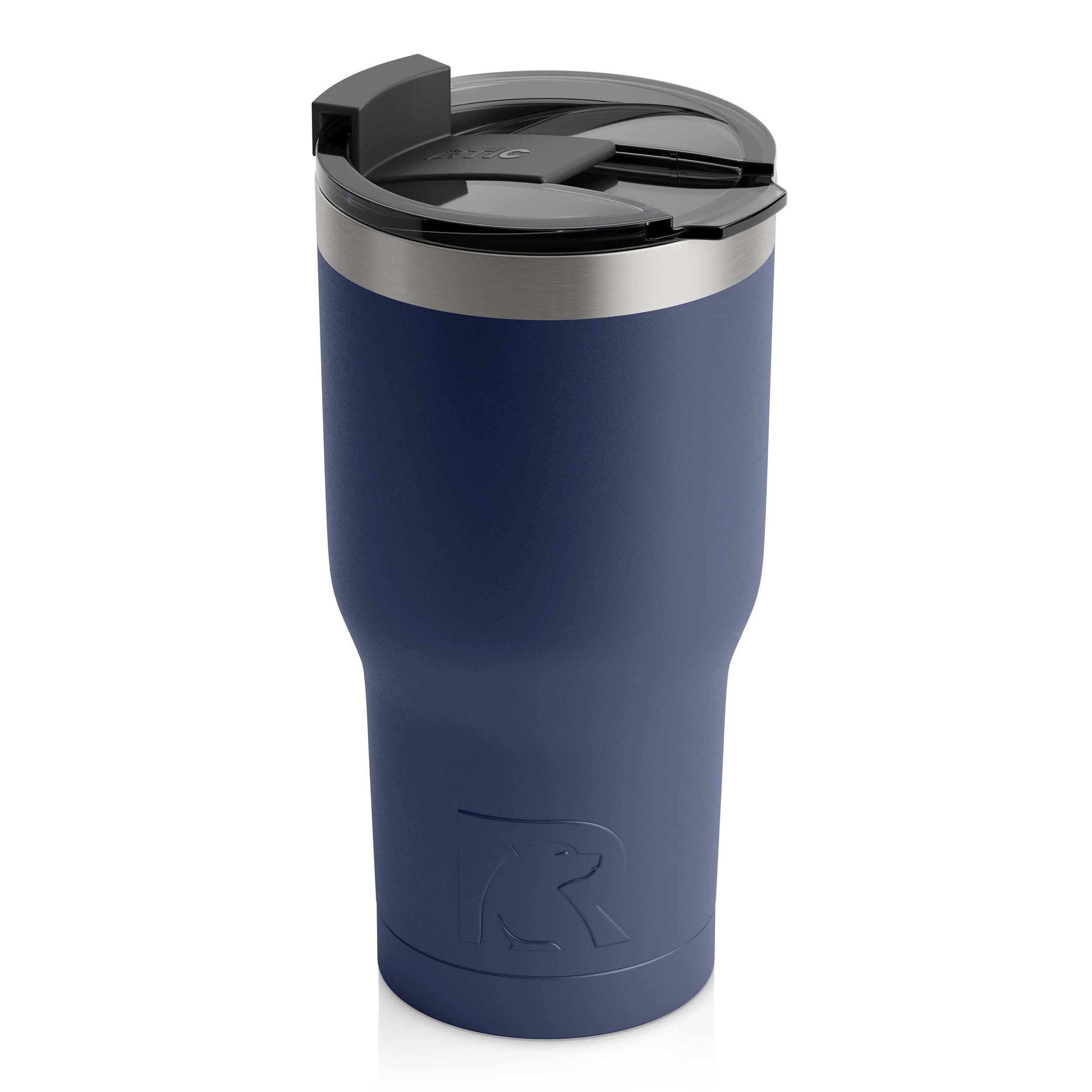 RTIC 20 oz Insulated Tumbler Stainless Steel Coffee Travel Mug with Lid, Spill Proof, Hot Beverage and Cold, Portable Thermal Cup for Car, Camping, Navy