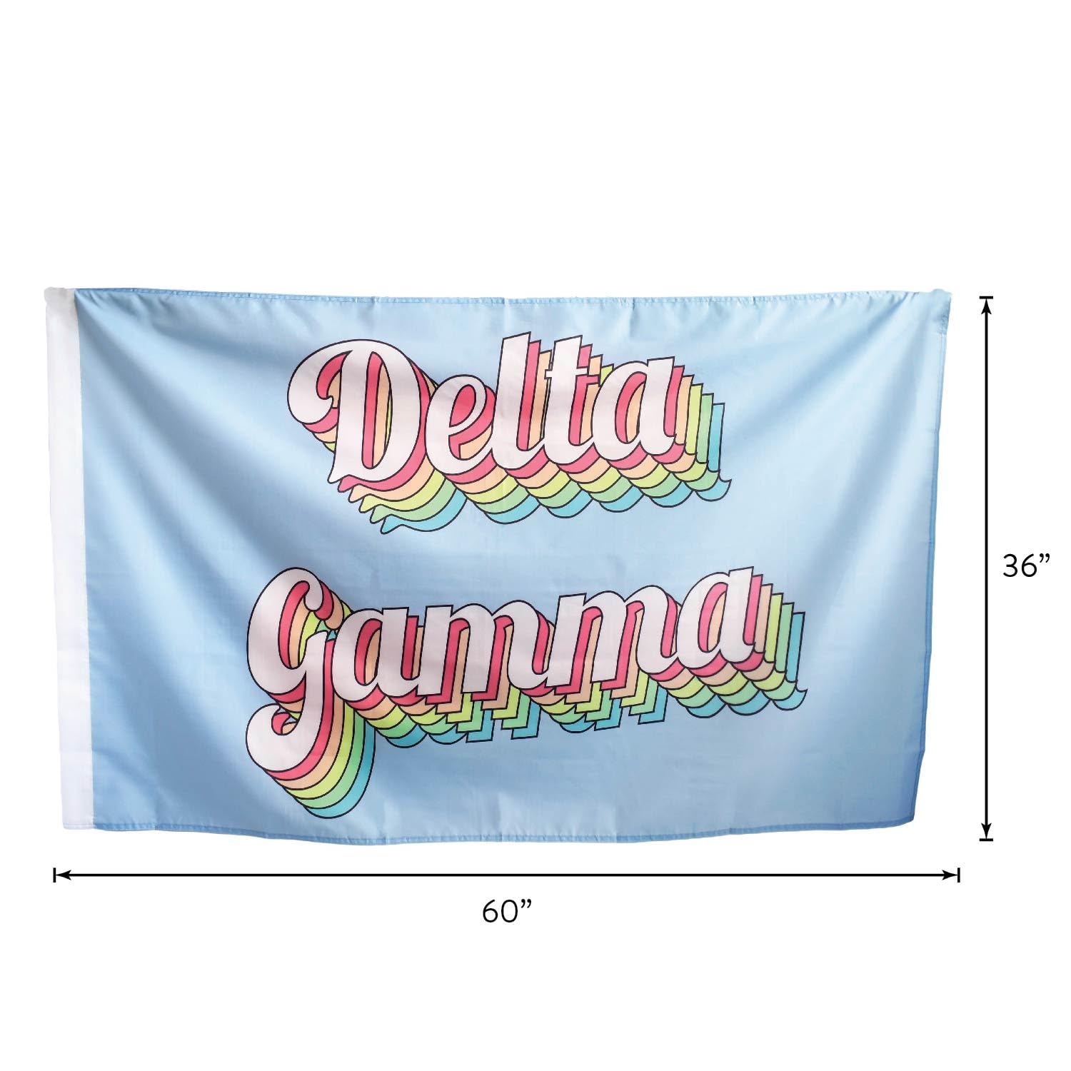 Delta Delta Delta - Sorority Letter Flag (Retro Design)