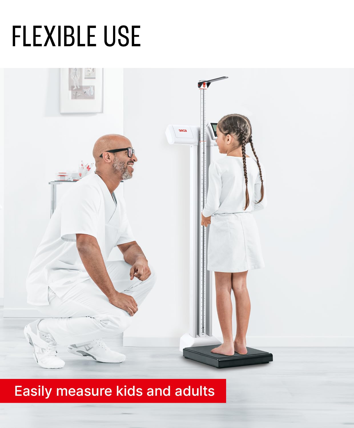 Seca 777 Medical Scale – Professional Physician Scale - Accurate Weight with Consistent Results and BMI - Eye Level Height Rod and Tilt Proof Safety - Weight Capacity 550 lbs / 220 kg