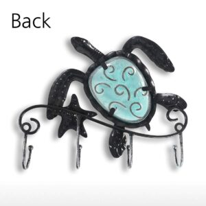 Wall Mounted Key Holder Turtle Wall Hooks Iron Key Hook Rustic Wall Decorative Hook Living Room Bathroom Ornament