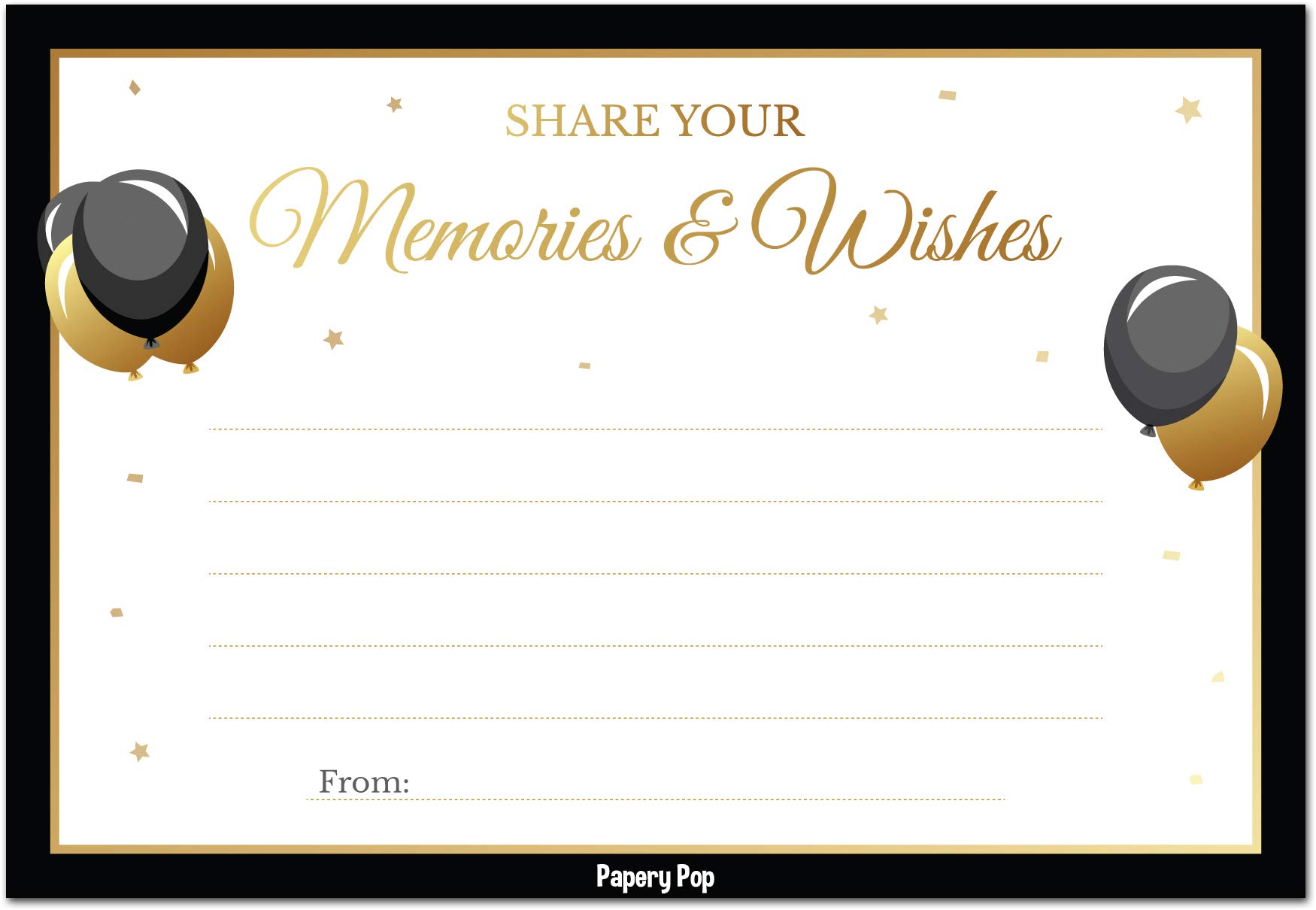 Share your Memories and Wishes (50 Cards Pack) - Any Occasion - Graduation Retirement Birthday Party Games Ideas Activities Supplies for Adults - Gender Neutral