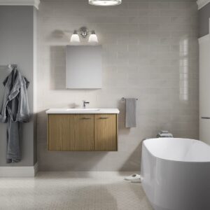 KOHLER Medicine Cabinet, Bathroom Medicine Cabinet, Slow-Close Mirrored Door and Interior, Surface or Recessed Installation