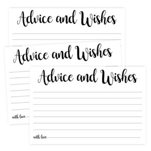 antgiftshop advice and wishes cards-set of 50 advice cards for the bride and groom, perfect for bridal shower or wedding,4 x 6 inches.