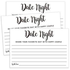 antgiftshop 50 date night ideas cards, wedding advice cards for bridal shower, married couples, bride and groom, 4x6 inch