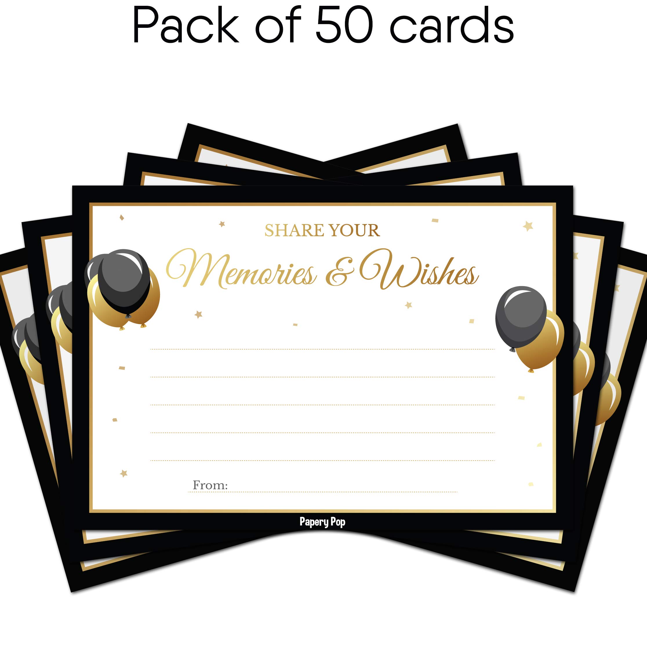 Share your Memories and Wishes (50 Cards Pack) - Any Occasion - Graduation Retirement Birthday Party Games Ideas Activities Supplies for Adults - Gender Neutral