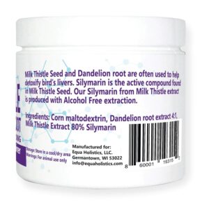 Avian Milk Thistle + Dandelion Root Dietary Supplement for Parrots, All-Natural Liver Formula (120 Servings)