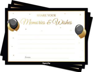 share your memories and wishes (50 cards pack) - any occasion - graduation retirement birthday party games ideas activities supplies for adults - gender neutral