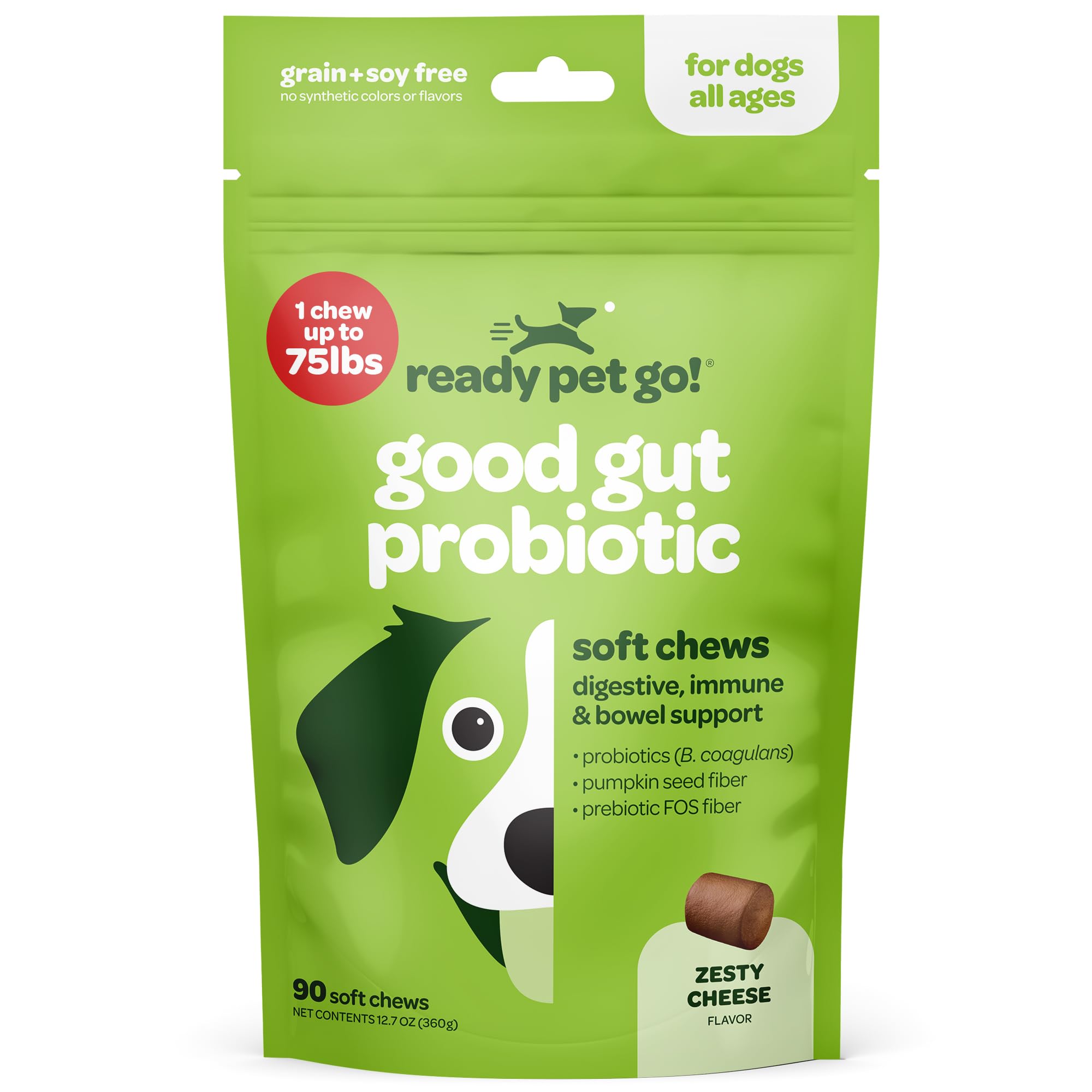 Probiotic Chews for Dogs Gut Health | Tasty Pre and Probiotics for Dogs Digestive Health with Pumpkin Dog Probiotics and Digestive Enzymes | NASC Certified & Made in The USA | 90 Chews