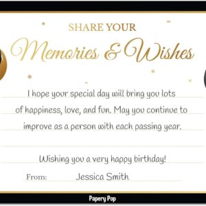 Share your Memories and Wishes (50 Cards Pack) - Any Occasion - Graduation Retirement Birthday Party Games Ideas Activities Supplies for Adults - Gender Neutral