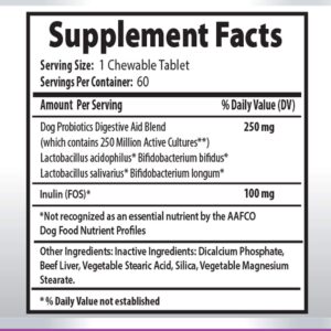 Digestive Nutritional Supplements - PROBIOTICS for Dogs - Healthy Gut - Stop Gas Diarrhea and Bad Breath - Digestive Boost - Dog probiotics for Bad Breath - 2 Bottles (120 Treats)