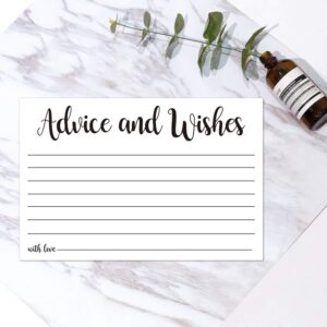 Antgiftshop Advice and Wishes Cards-Set of 50 Advice Cards for The Bride and Groom, Perfect for Bridal Shower or Wedding,4 x 6 Inches.