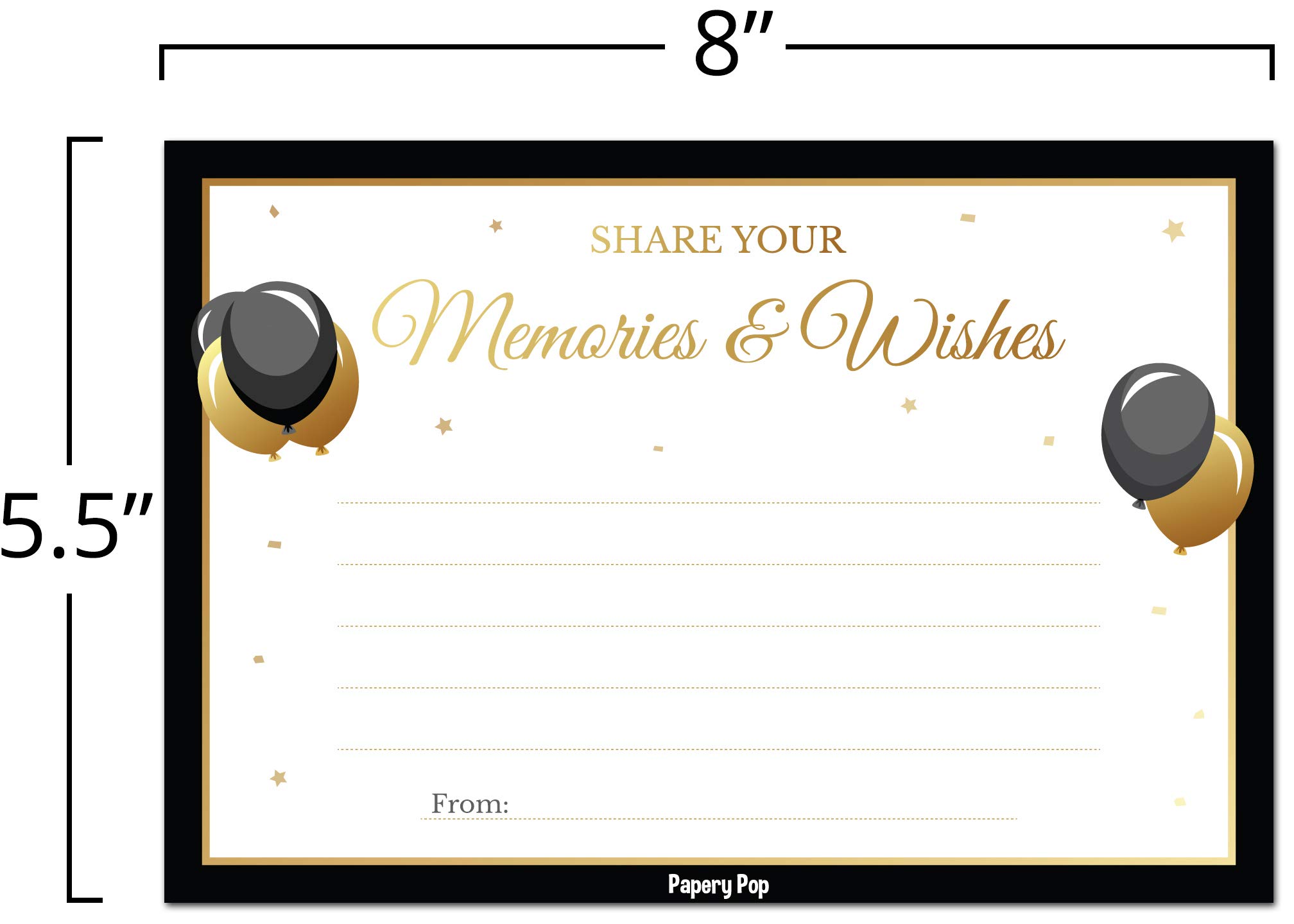 Share your Memories and Wishes (50 Cards Pack) - Any Occasion - Graduation Retirement Birthday Party Games Ideas Activities Supplies for Adults - Gender Neutral