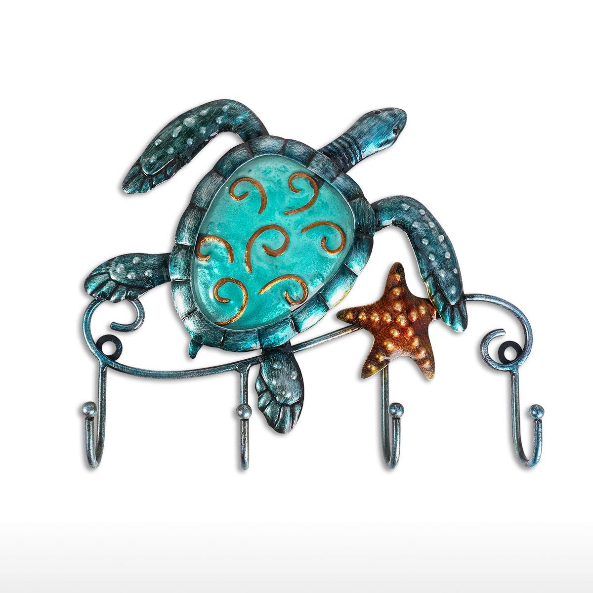 Wall Mounted Key Holder Turtle Wall Hooks Iron Key Hook Rustic Wall Decorative Hook Living Room Bathroom Ornament