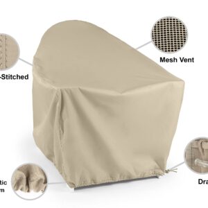 Covermates Outdoor Squared Back Adirondack Chair Cover - Water Resistant Polyester, Drawcord Hem, Mesh Vents, Seating and Chair Covers, 32W x 32D x 35H, Khaki