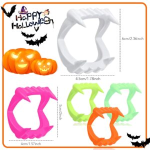 Boao 30 Pcs Halloween Vampire Teeth Plastic Vampire Fangs Bright Color Halloween Fake Teeth Cosplay Costume Accessories for Boys and Girls Halloween Party Favors Supplies